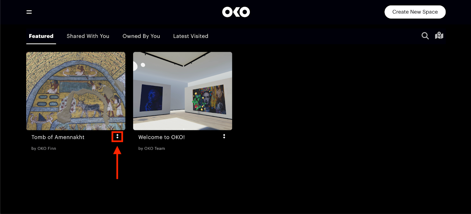 Reporting a space on OKO Web